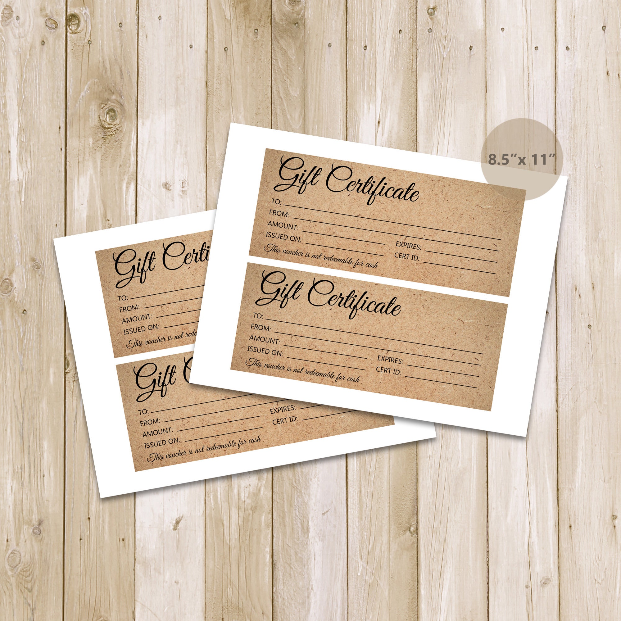 Printable Gift Certificate Template Blank Gift Certificate Gift Card ...