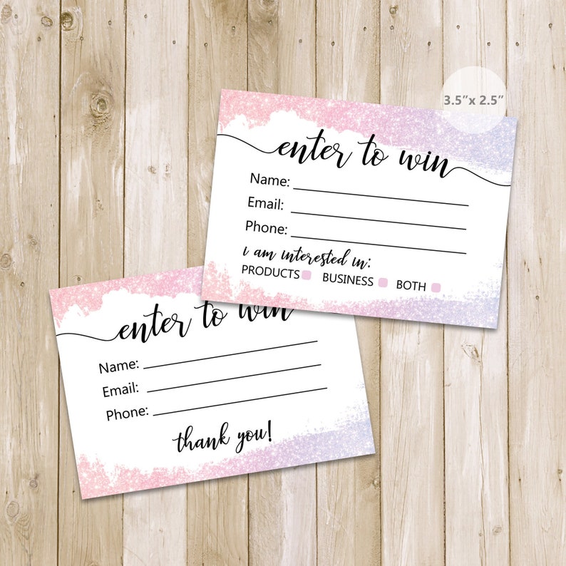 Printable Raffle Ticket Templates Pink Enter to Win Cards - Etsy