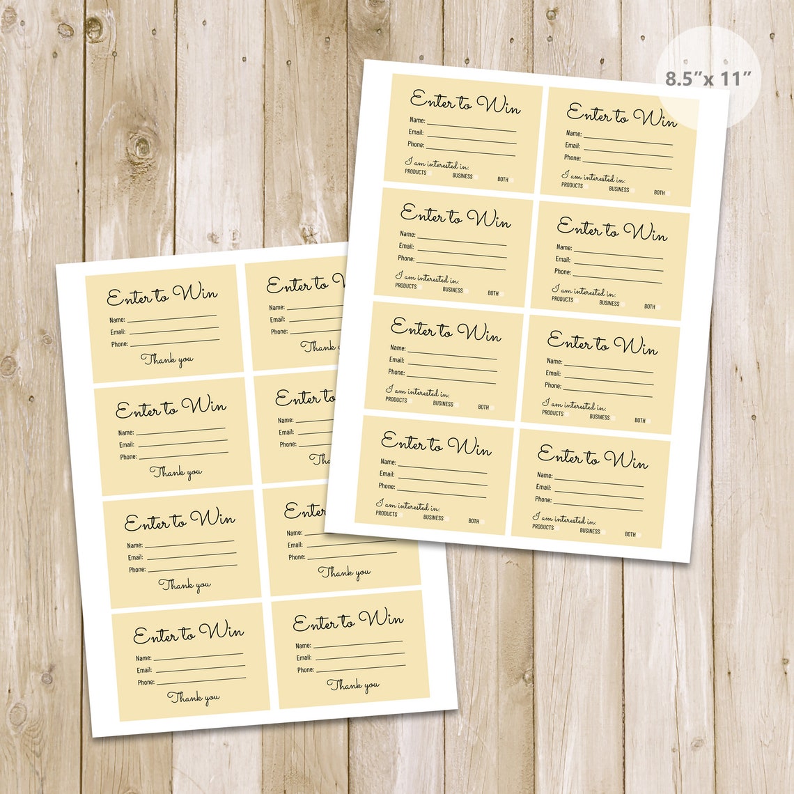 Printable Raffle Ticket Templates Blue and Yellow Enter to Win - Etsy