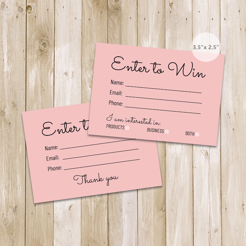 Printable Raffle Ticket Templates Pink and Blue Enter to Win Cards ...