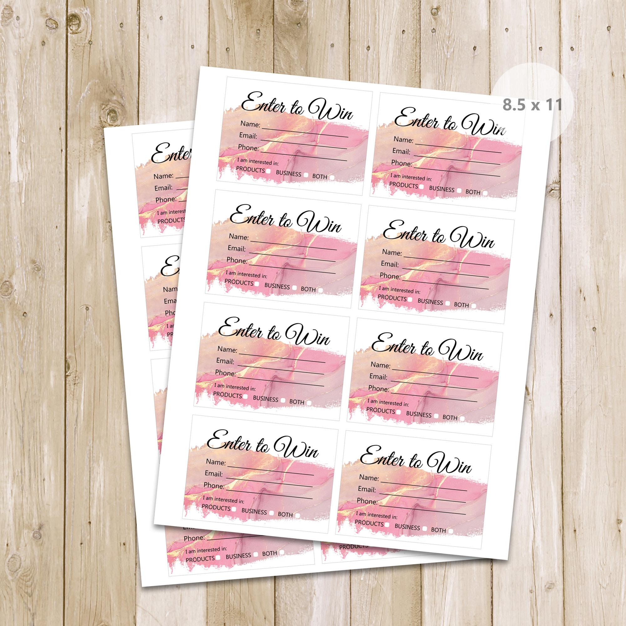 Printable Raffle Ticket Templates Enter to Win Cards Printable Enter to ...