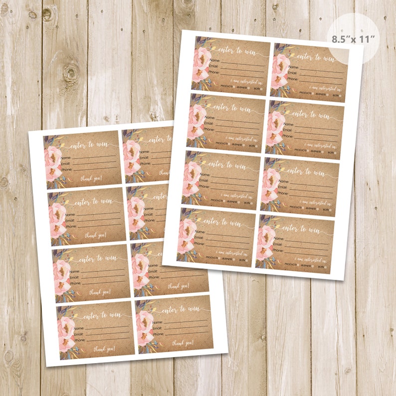 Blank Printable Raffle Ticket Template Enter to Win Tickets Giveaways ...