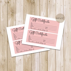 Printable Gift Certificate Template Blank Gift Certificate Printable ...