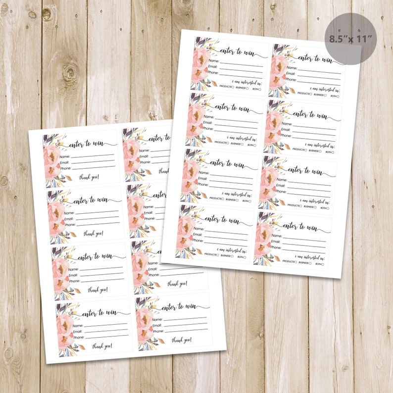 Blank Printable Raffle Ticket Template Boho Flower Giveaways ...
