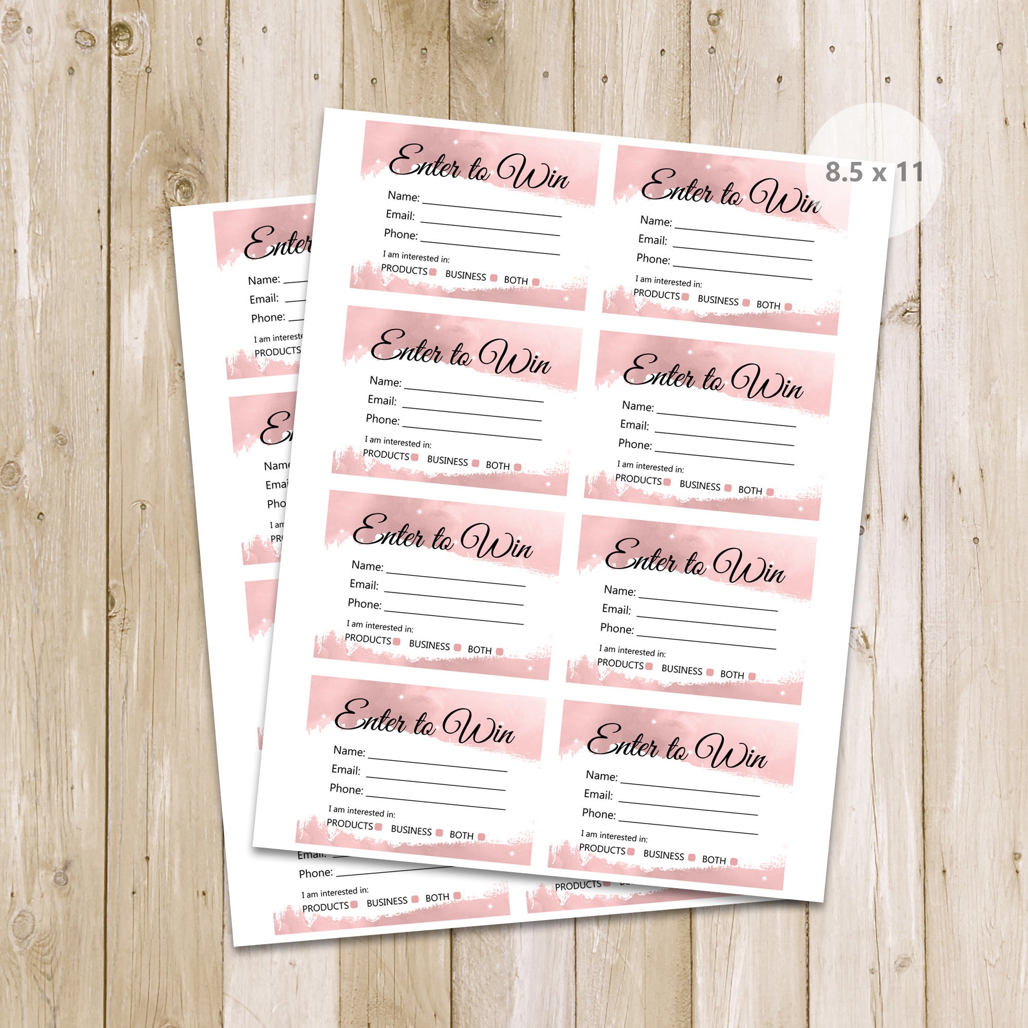 Printable Enter to Win Cards Printable Enter to Win Tickets - Etsy