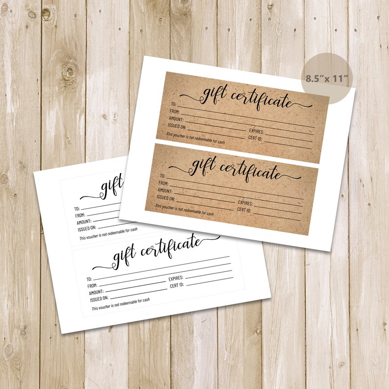 Printable Template for Gift Certificate Blank Gift Certificate Gift ...