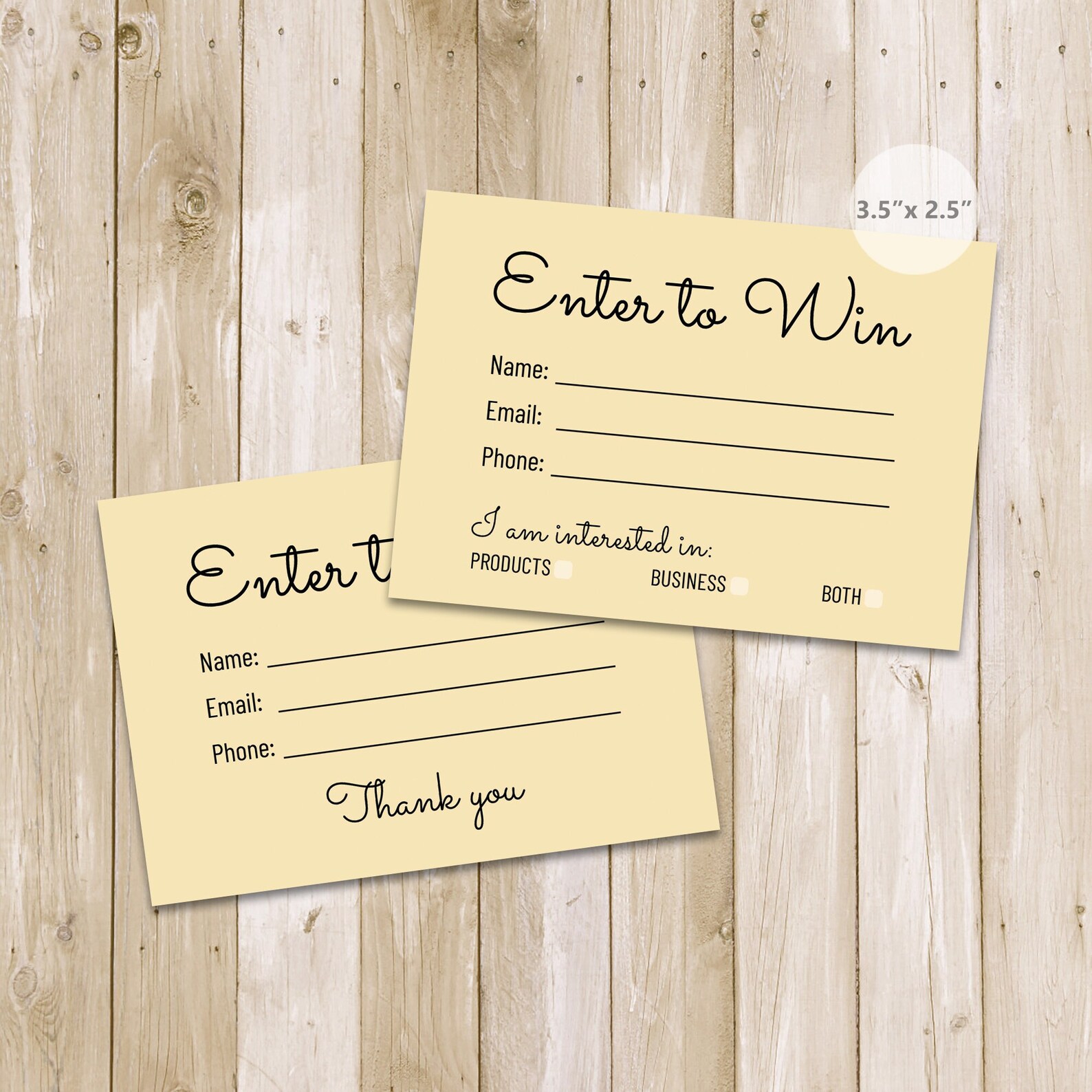 Printable Raffle Ticket Templates Yellow Enter to Win Cards - Etsy