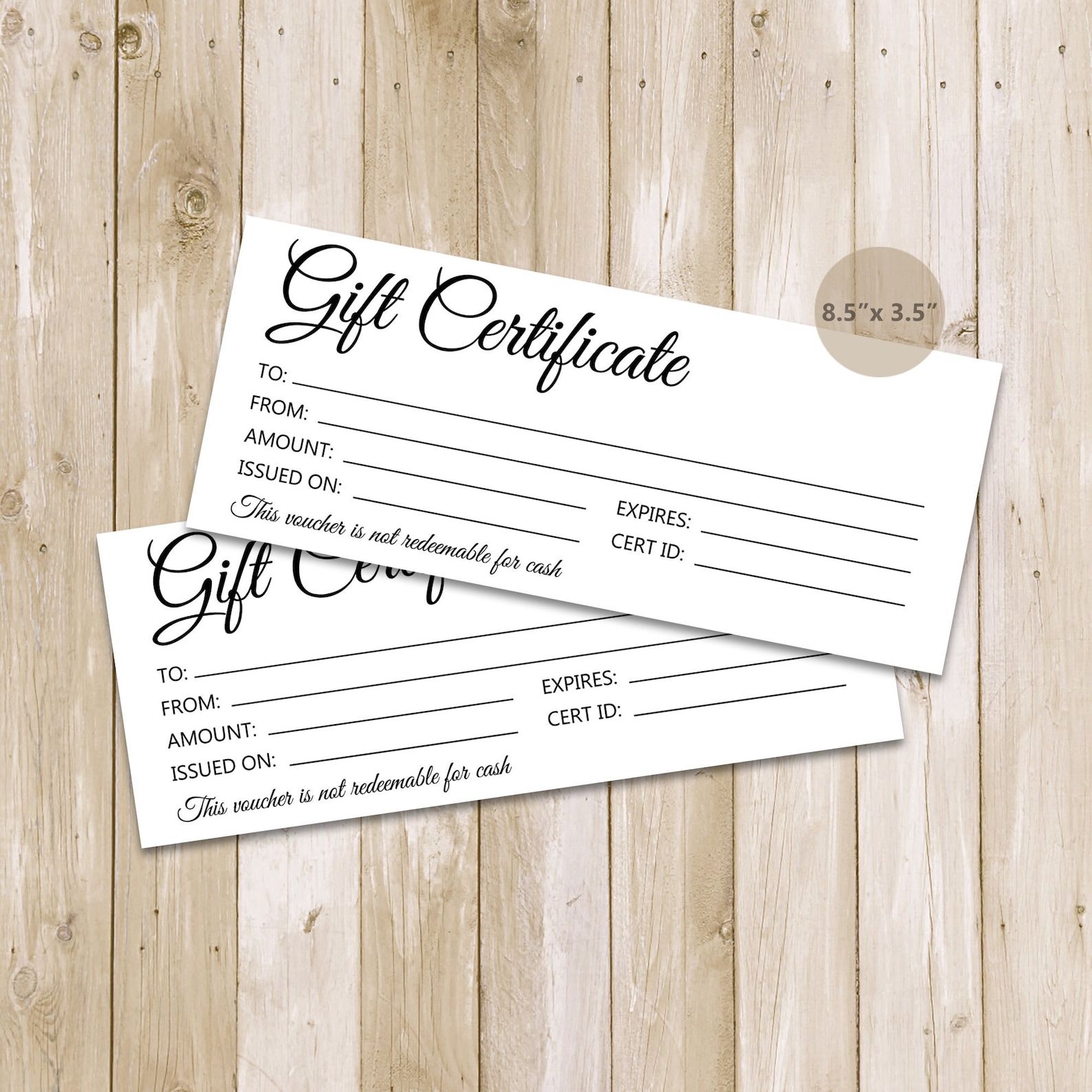 Blank Printable Gift Certificate Template Printable Coupons - Etsy