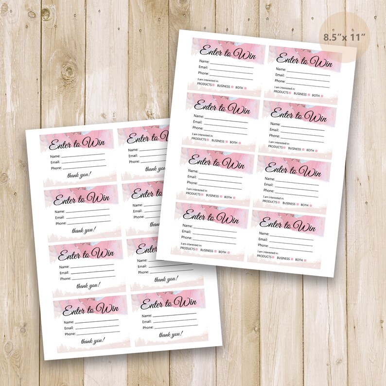 Pink Printable Raffle Ticket Templates Printable Cards Enter to Win ...