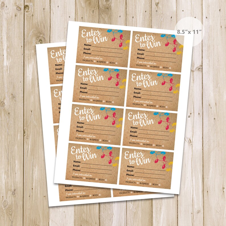 Christmas Raffle Tickets Printable Enter to Win Christmas Party Games ...