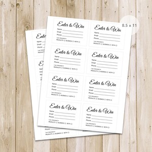 Printable Raffle Ticket Templates Kraft Enter to Win Cards Printable ...