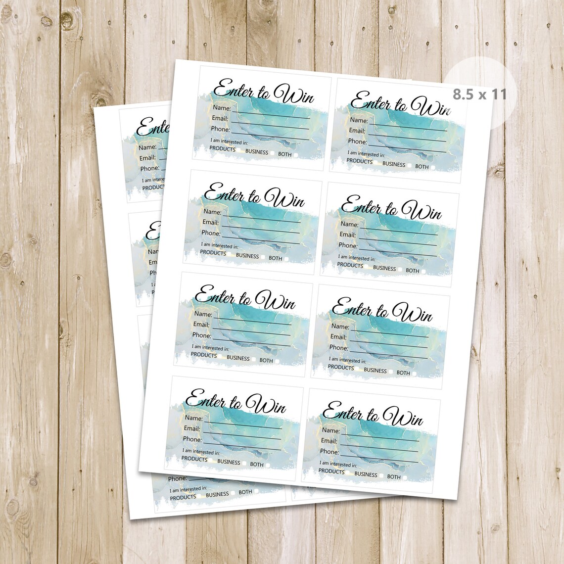 Printable Enter to Win Cards Printable Enter to Win Tickets - Etsy