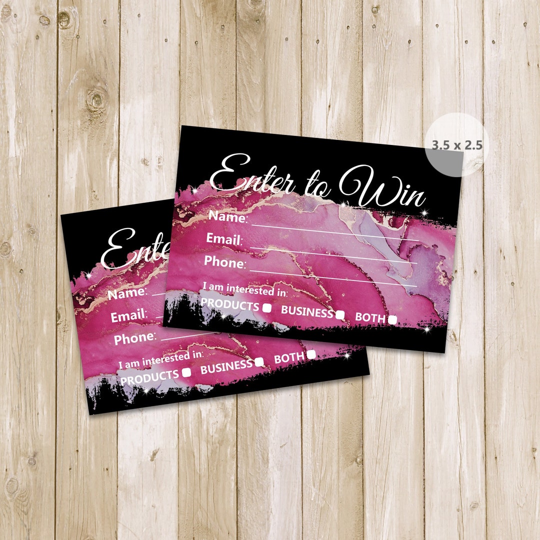 Buy Printable Enter to Win Cards Printable Enter to Win Tickets Online ...