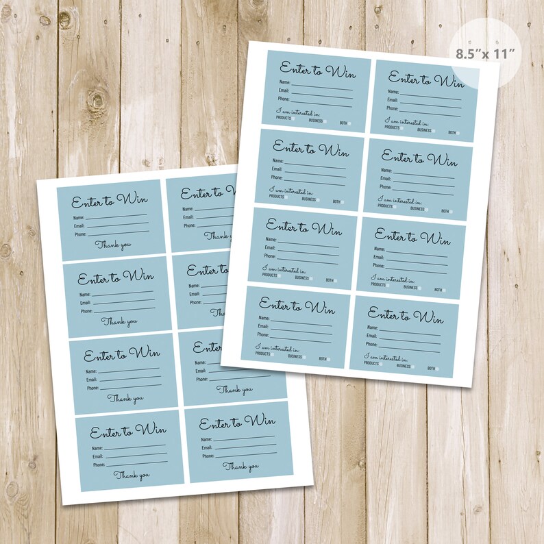 Printable Raffle Ticket Templates Blue and Yellow Enter to Win - Etsy