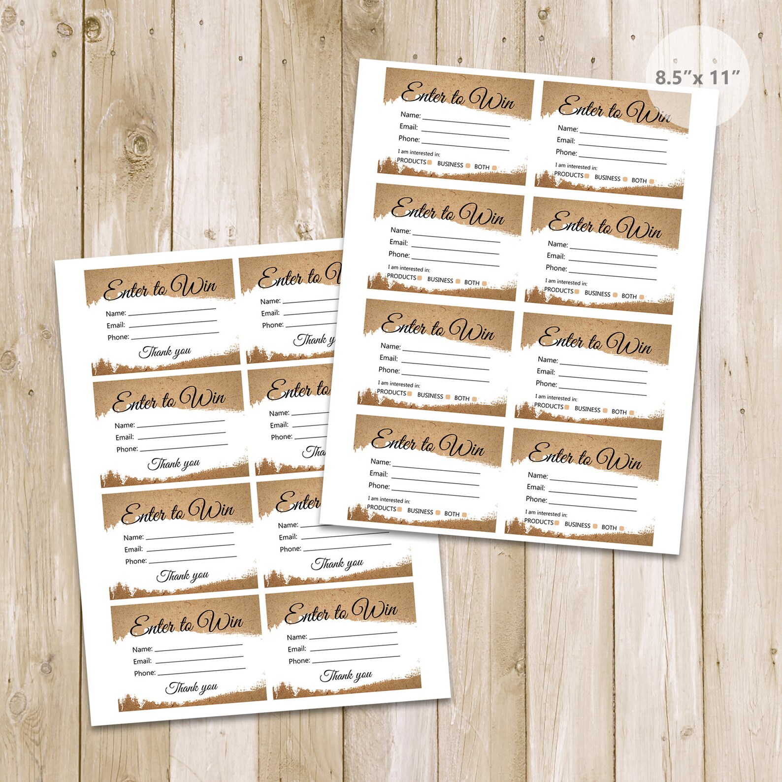 Printable Raffle Tickets Simple Enter to Win Templates - Etsy