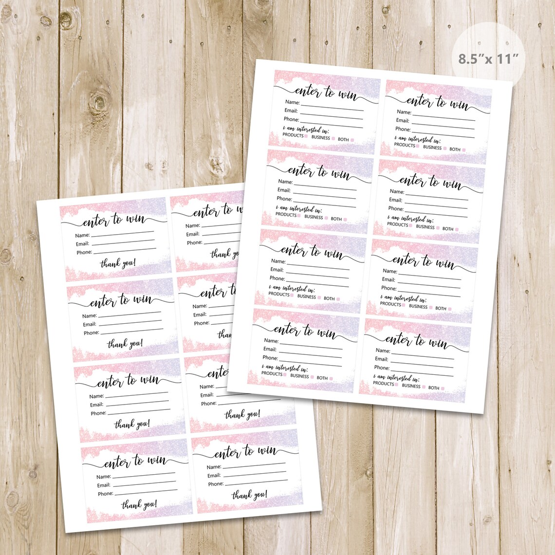Printable Raffle Ticket Templates Pink Enter to Win Cards Printable ...