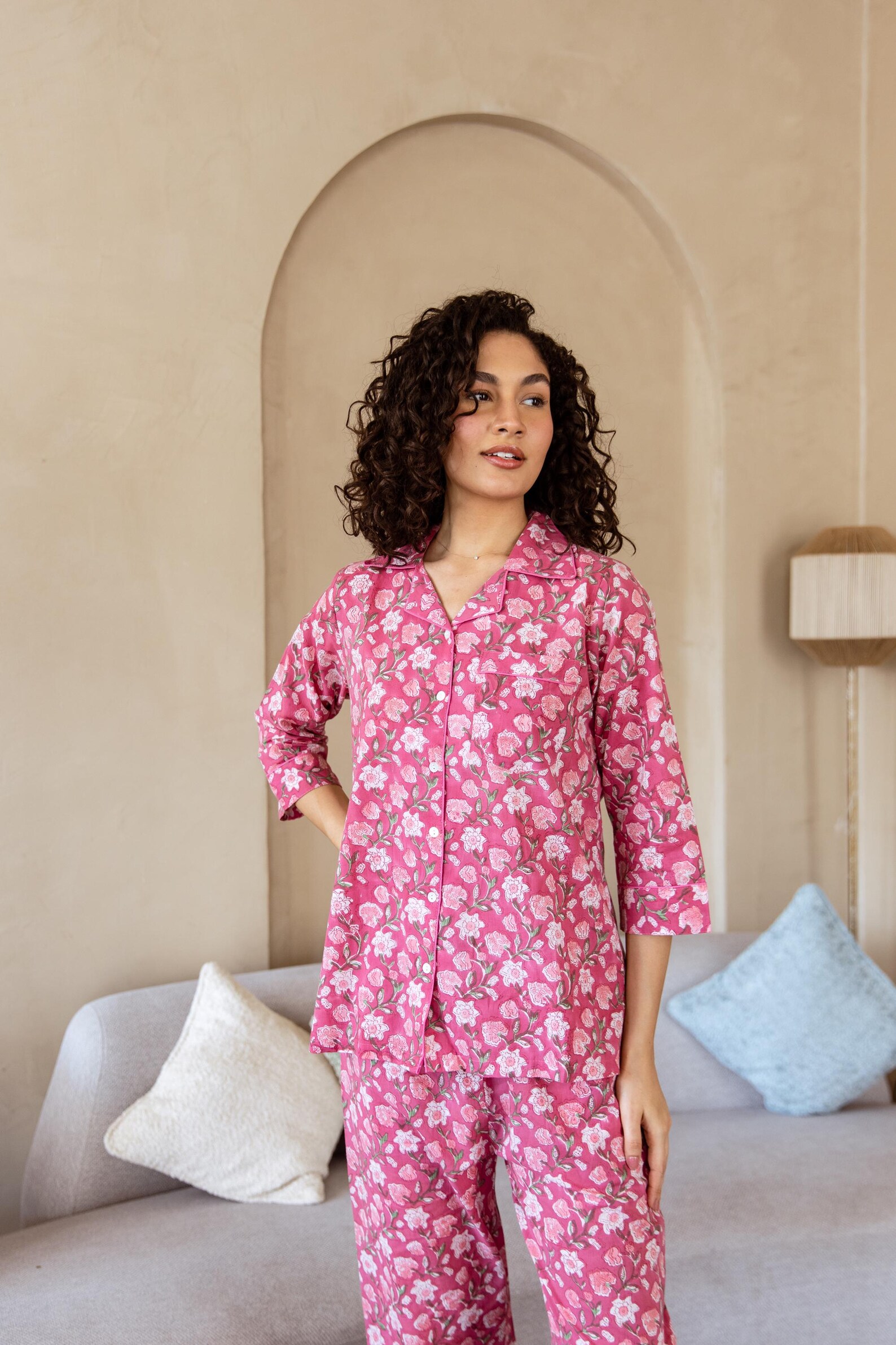 Cotton Pyjamas for Women, Block Print Pyjamas, Luxury Sleepwear, Ladies ...