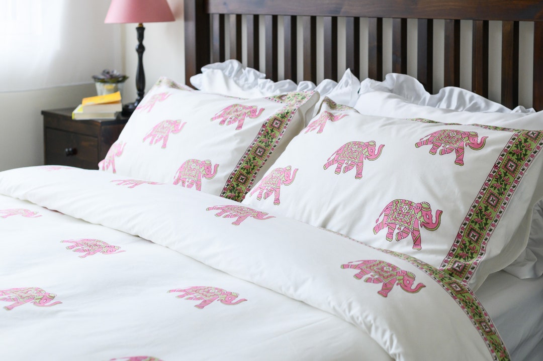 Block Print Duvet Set, Cotton Bedding, Indian Duvet, Comforter Cover ...