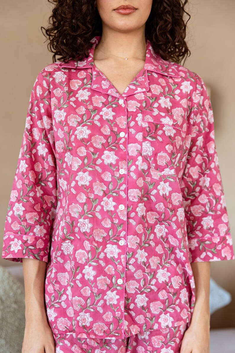 Cotton Pyjamas for Women, Block Print Pyjamas, Luxury Sleepwear, Ladies ...