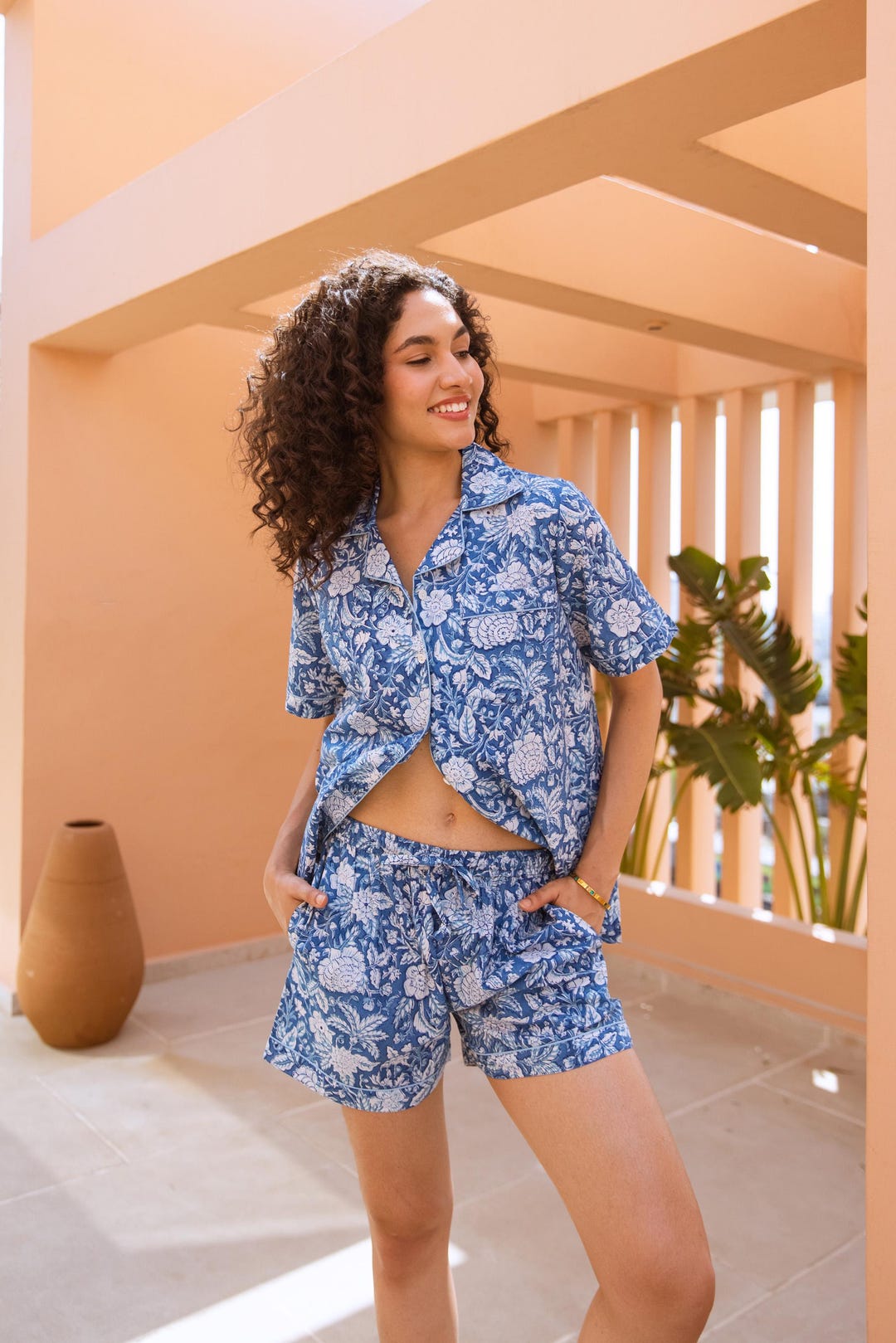 Cotton Pajamas for Women, Block Print Pyjamas, Cotton Shorts Pyjama Set ...