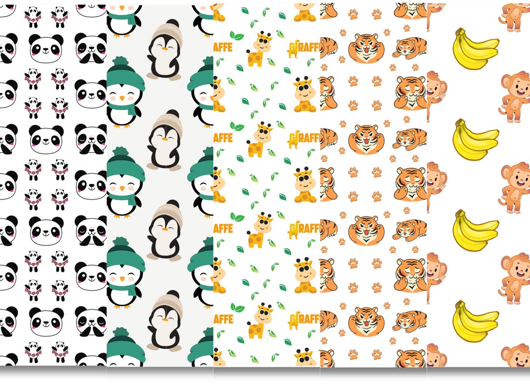 Digital Cute Animal Patterns Bundle - Etsy