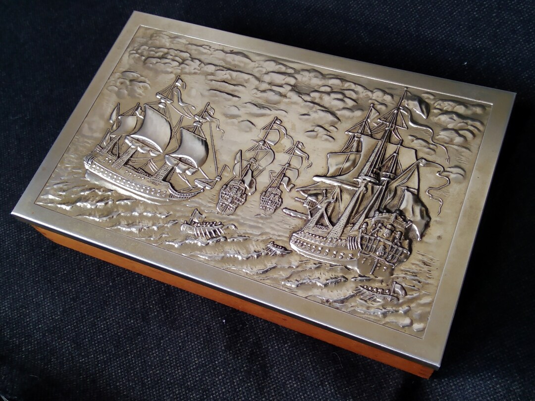 Antique Tabacco Cigar Pipe Box Wood With Silver Lid - Etsy