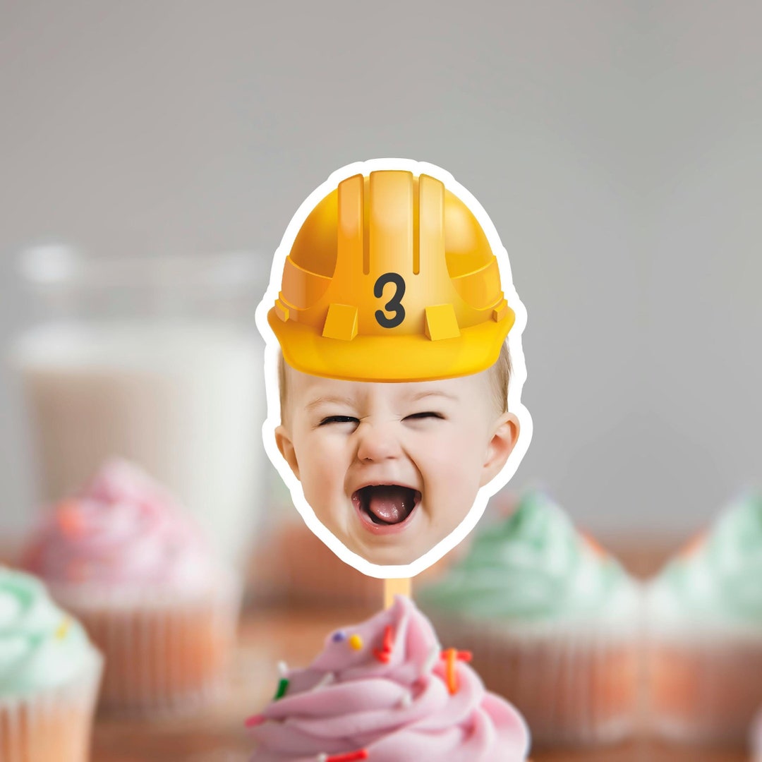 Construction Worker Cupcake Topper Custom Design Printable Digital File ...