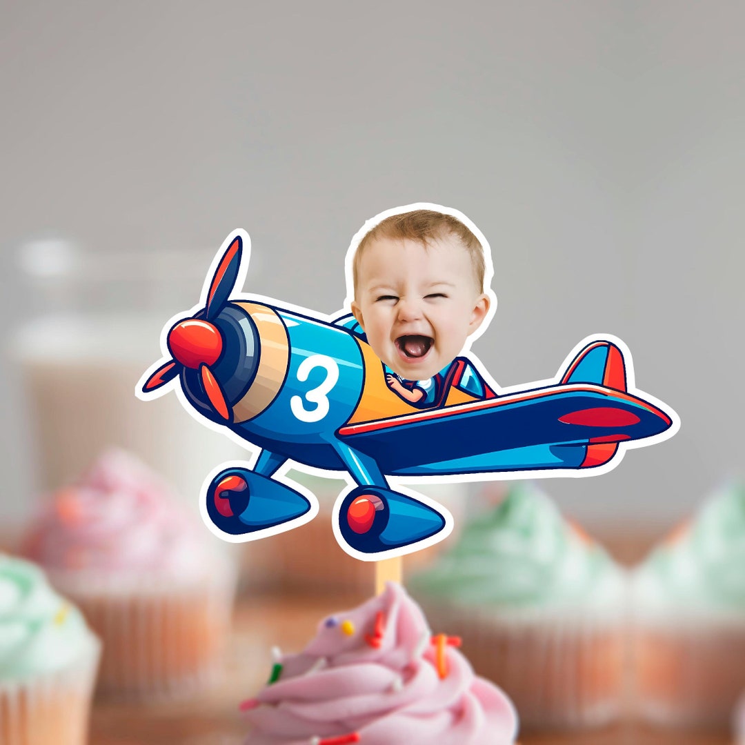 Pilot Custom Cupcake Topper RETRO Plane Design Printable Digital File ...