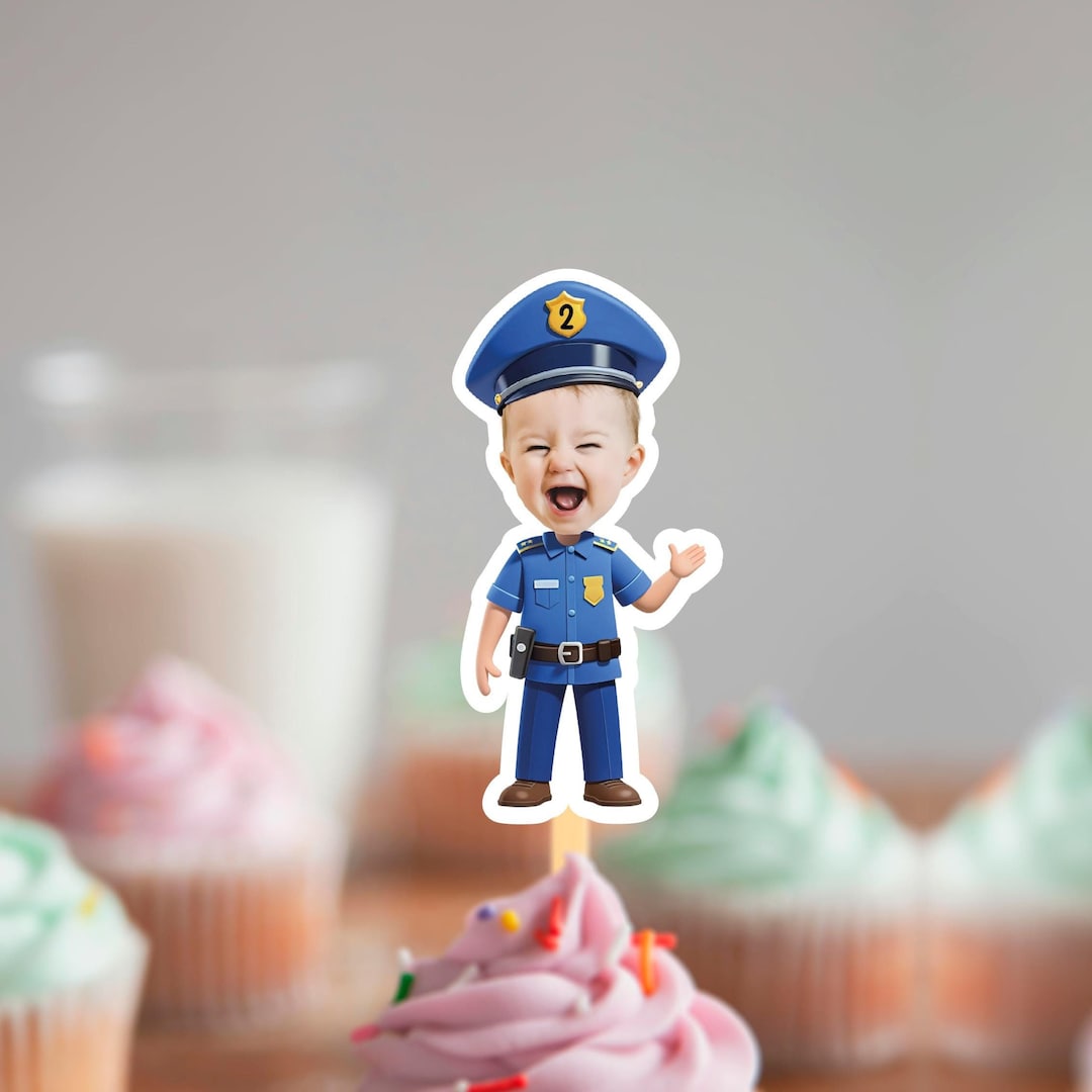 Police Cupcake Topper Police Officer Design Printable Digital File ...