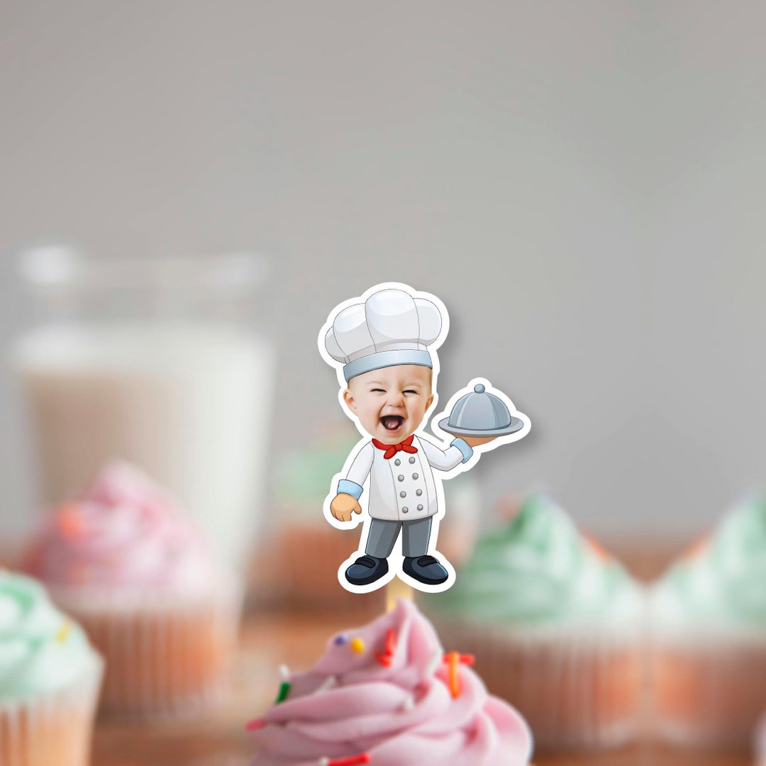 Chef Cupcake Topper Chef Design Printable Digital File, Personalised ...