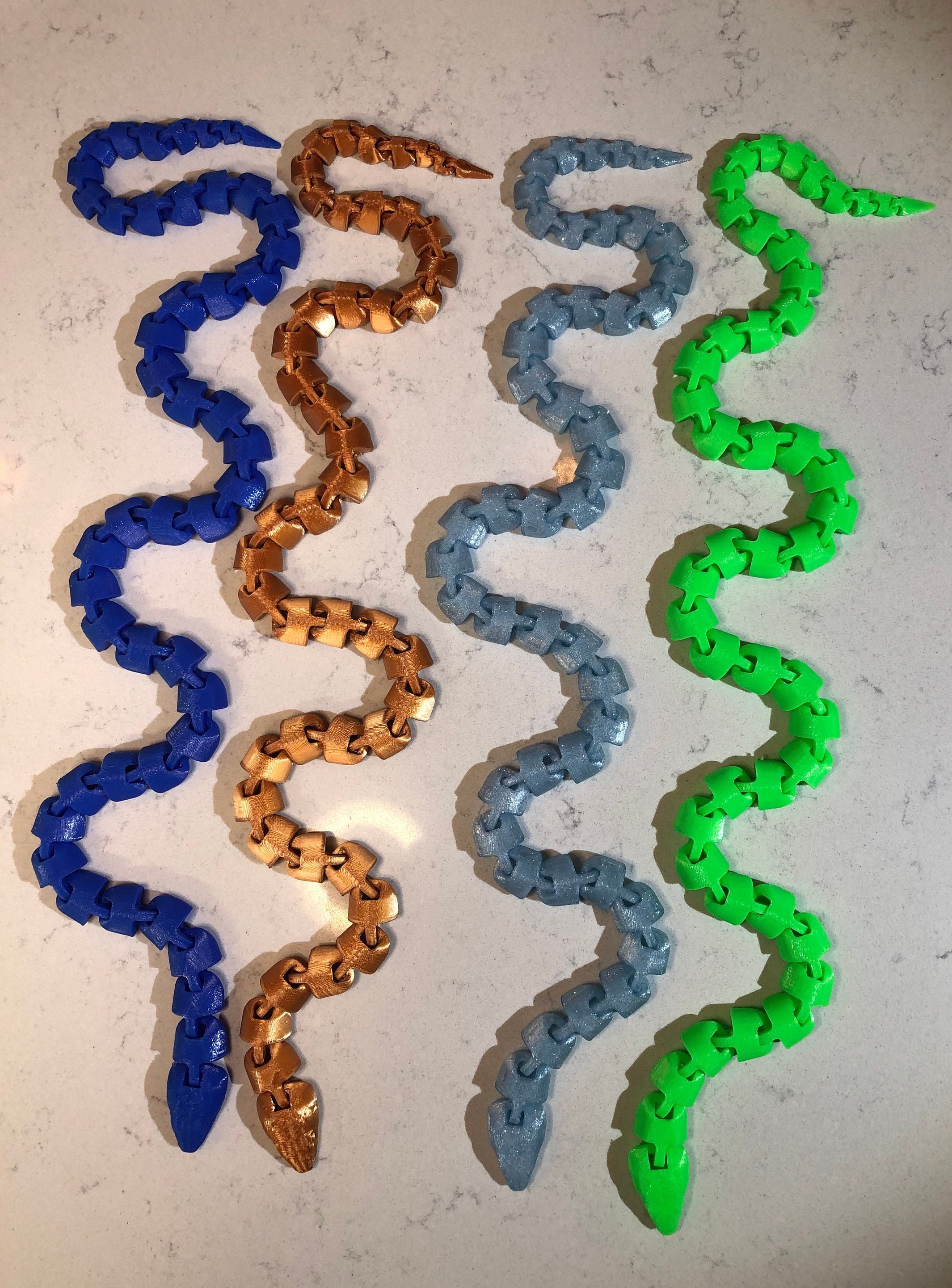 Snake Fidget Toys 3d Printed Shapes, Stress Relief, Desk Toys, Sensory ...