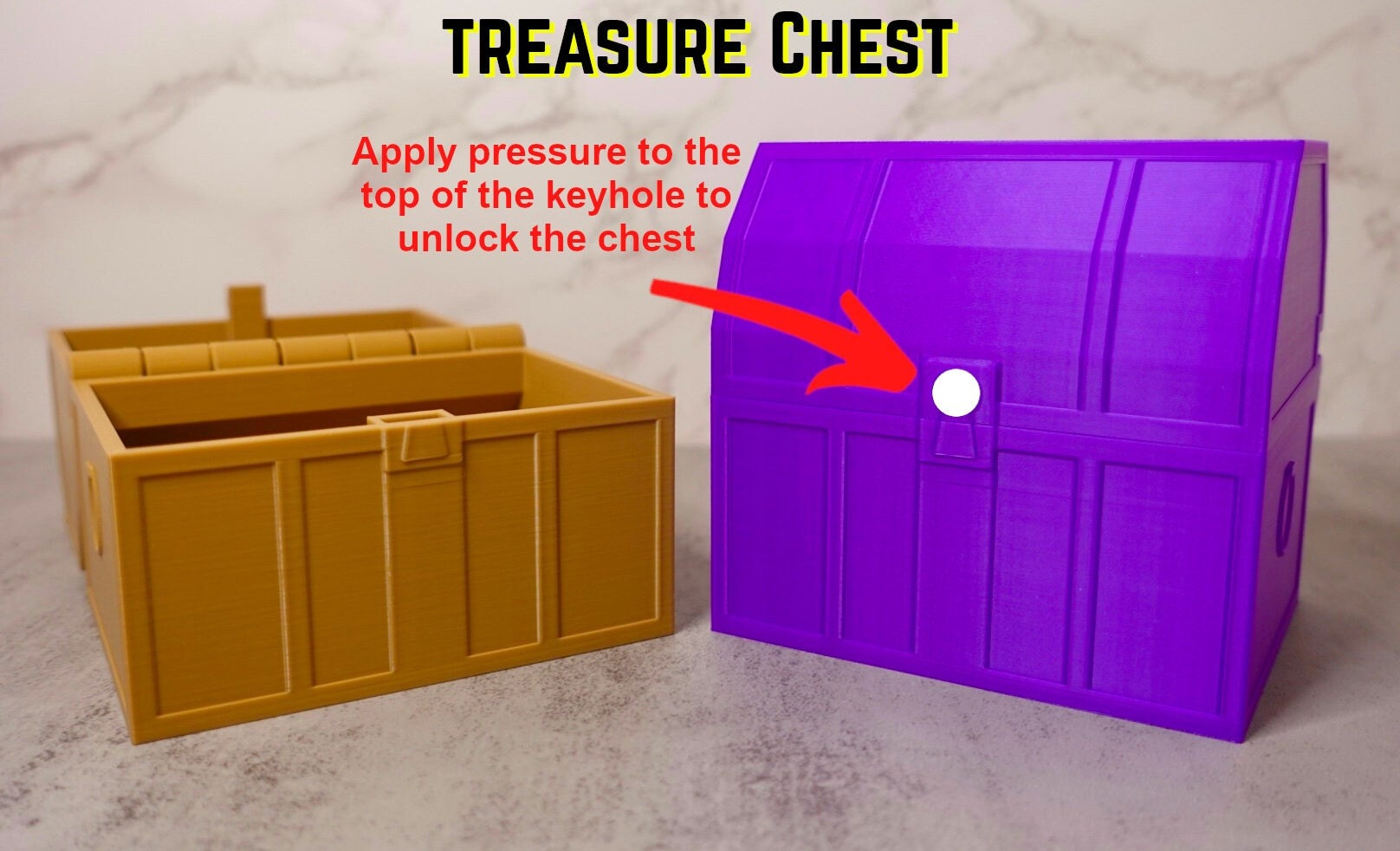Treasure Chest With Closable Lid, 3D Printed, Pirate Treasure Chest ...