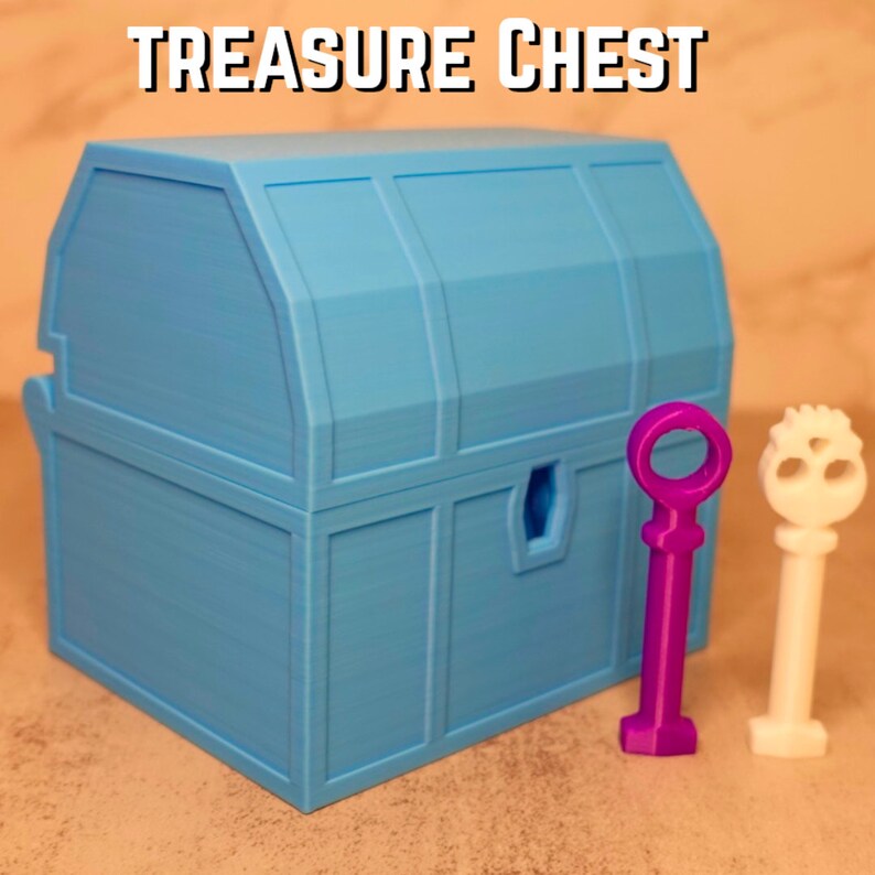 Treasure Chest With Key Lock, 3D Printed, Pirate Treasure Chest ...