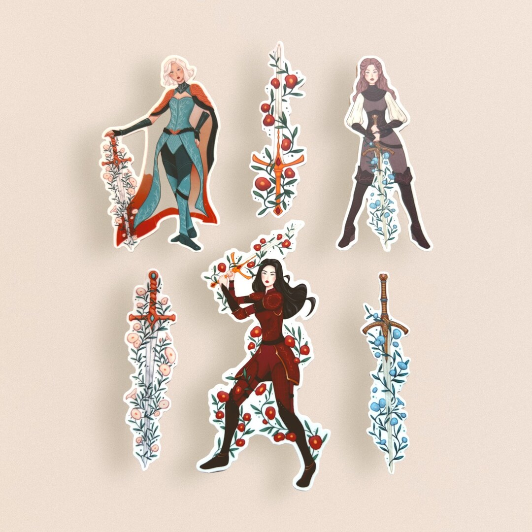 Fantasy Knights Vinyl Stickers Medieval Renaissance RPG Floral Matte ...