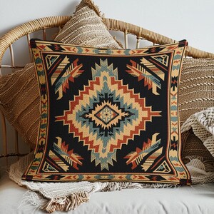 Native American Woven Pillow, Western Aztec Cushion Cover Tribal Decor ...