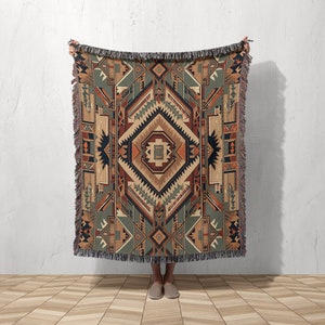 Native American Throw Blanket Tapestry | Indigenous Woven Ethnic Wall ...