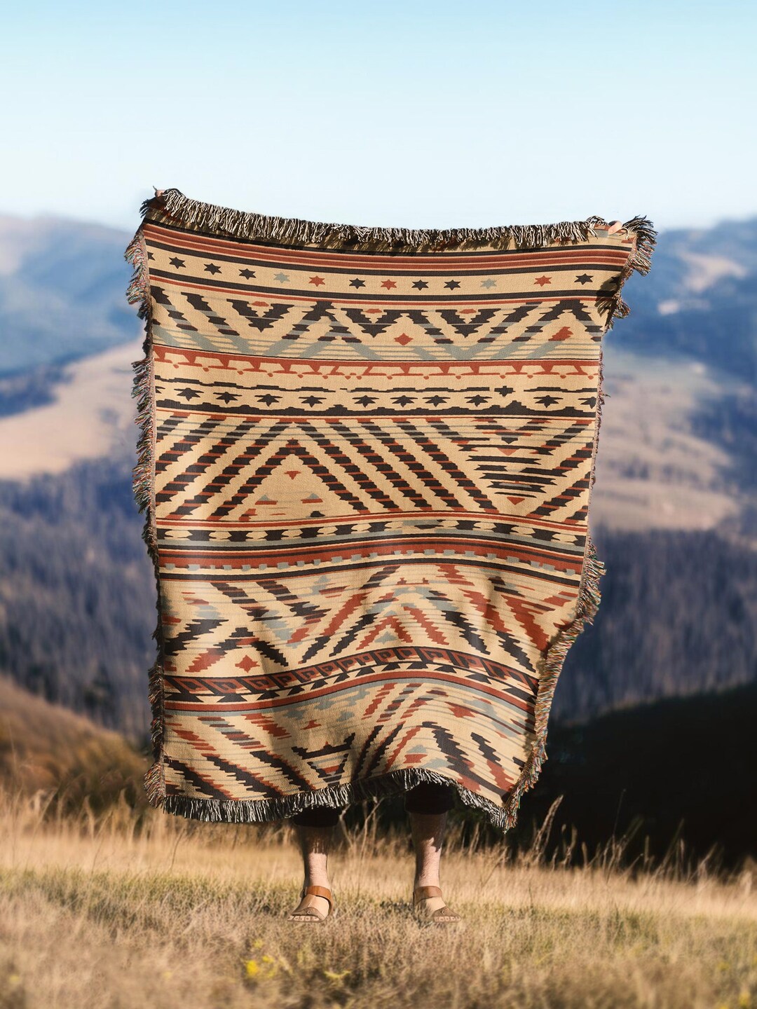Native American Western Rug Throw Blanket | Ethnic Woven Wall Hanging ...