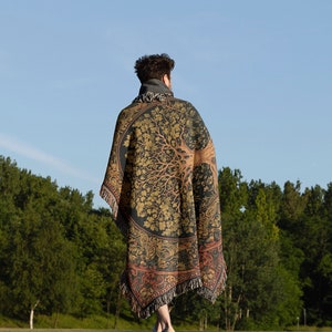 Medieval Tree of Life Throw Blanket Tapestry Rug Woodland Woven Wall ...