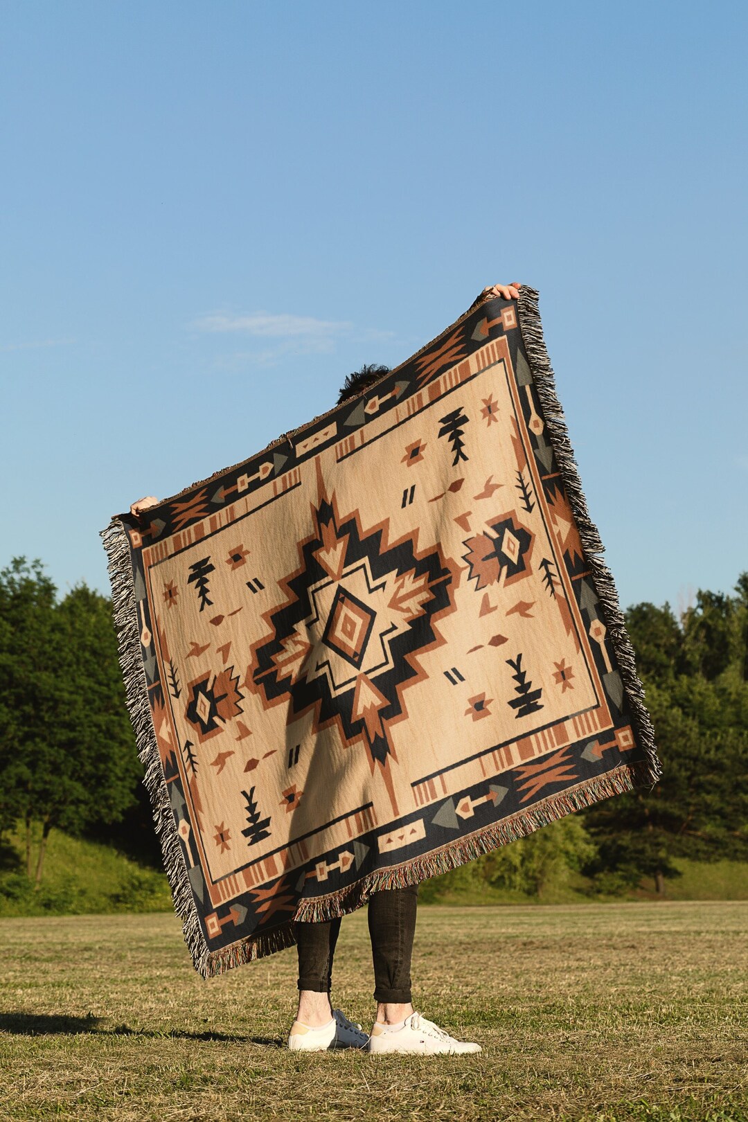 Native American Ethnic Throw Blanket Indigenous Woven Wall Hanging Art ...