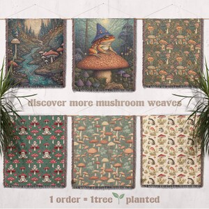 Wizard Witch Frog Mushroom Throw Blanket Tapestry | Goblincore Woven ...