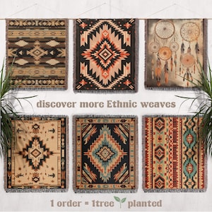 Western Aztec Rug Throw Blanket Woven Wall Hanging Decor Sofa Bed Cover ...