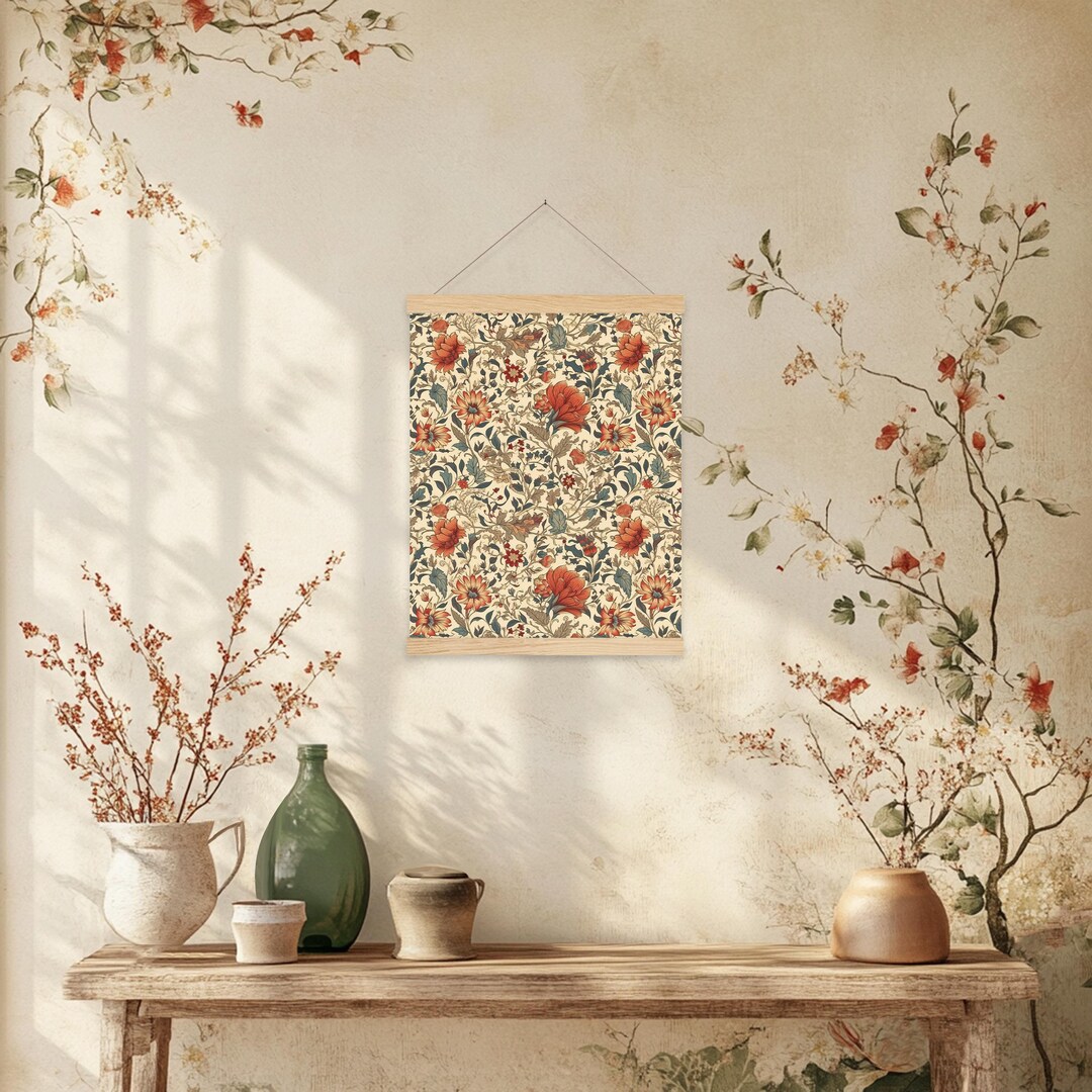 Cottagecore Flowers Wall Hanging Poster | Vintage Floral Wall Hanging ...
