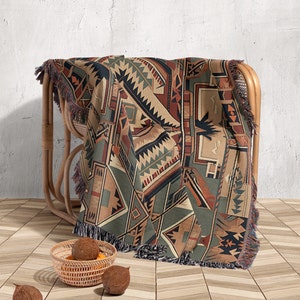 Native American Throw Blanket Tapestry | Indigenous Woven Ethnic Wall ...