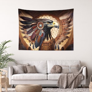 Native Americans Bald Eagle Tapestry Wall Hanging Art- for Kids Room ...