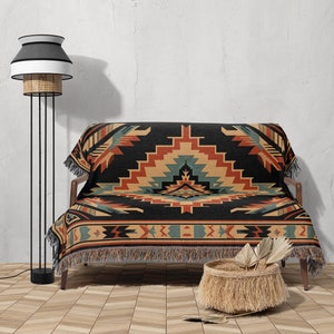 Western Aztec Rug Throw Blanket Woven Wall Hanging Decor Sofa Bed Cover ...