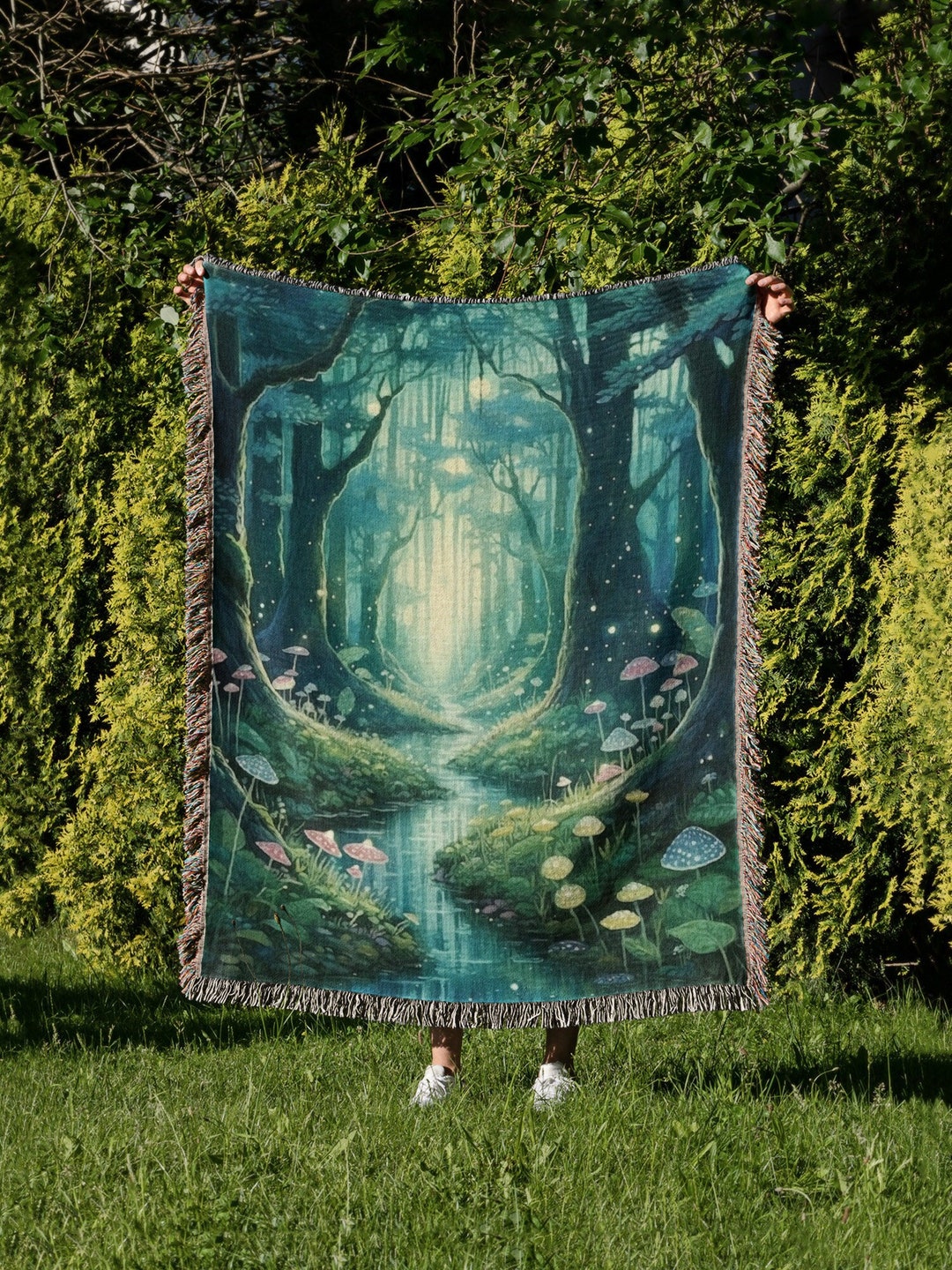 Magical Fantasy Forest Throw Blanket Fairycore Woven - Etsy