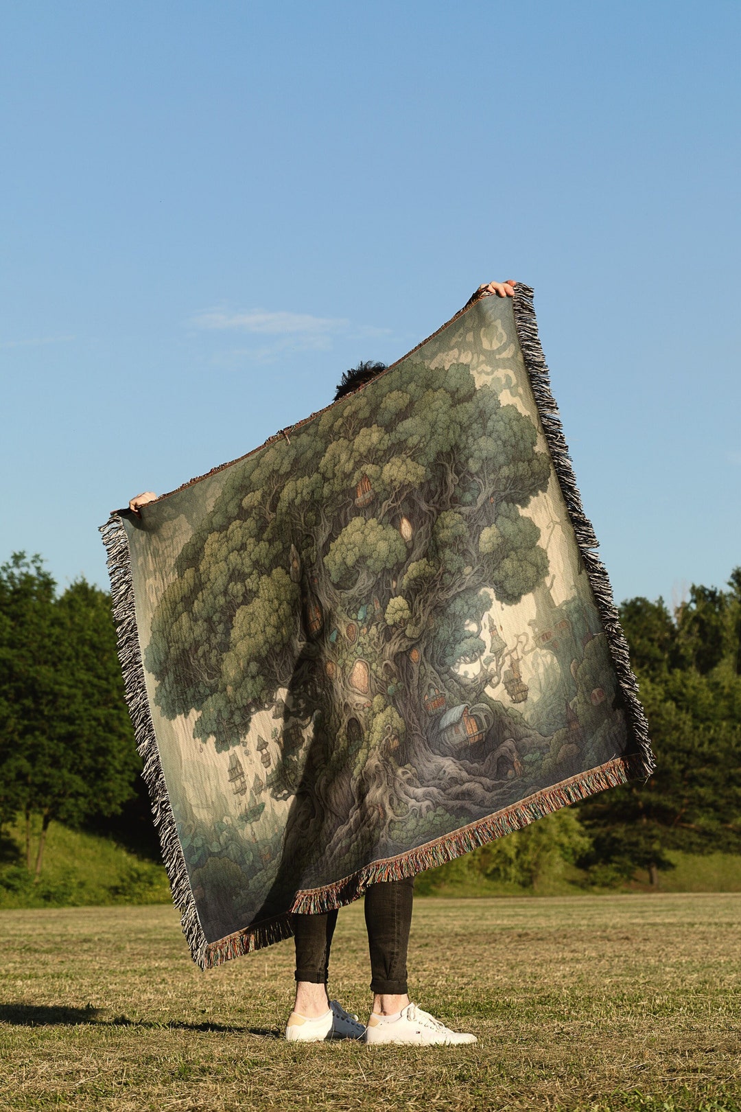 Fantasy Tree of Life Throw Blanket | Gablincore Forest Woven Wall ...