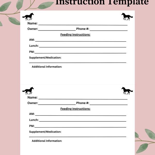 Horse Stall Feed Card - Etsy