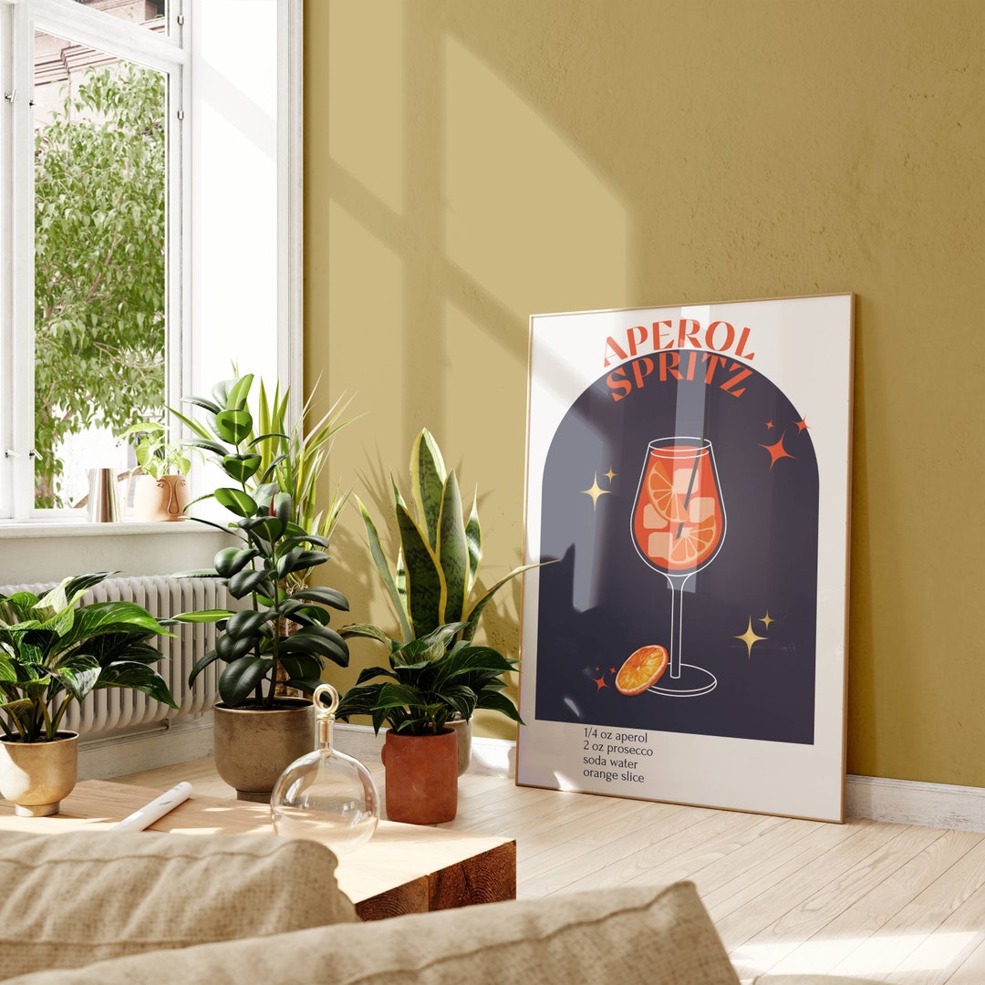Aperol Spritz Print, Aperol Spritz Decor, Aperol Spritz Poster, Retro ...