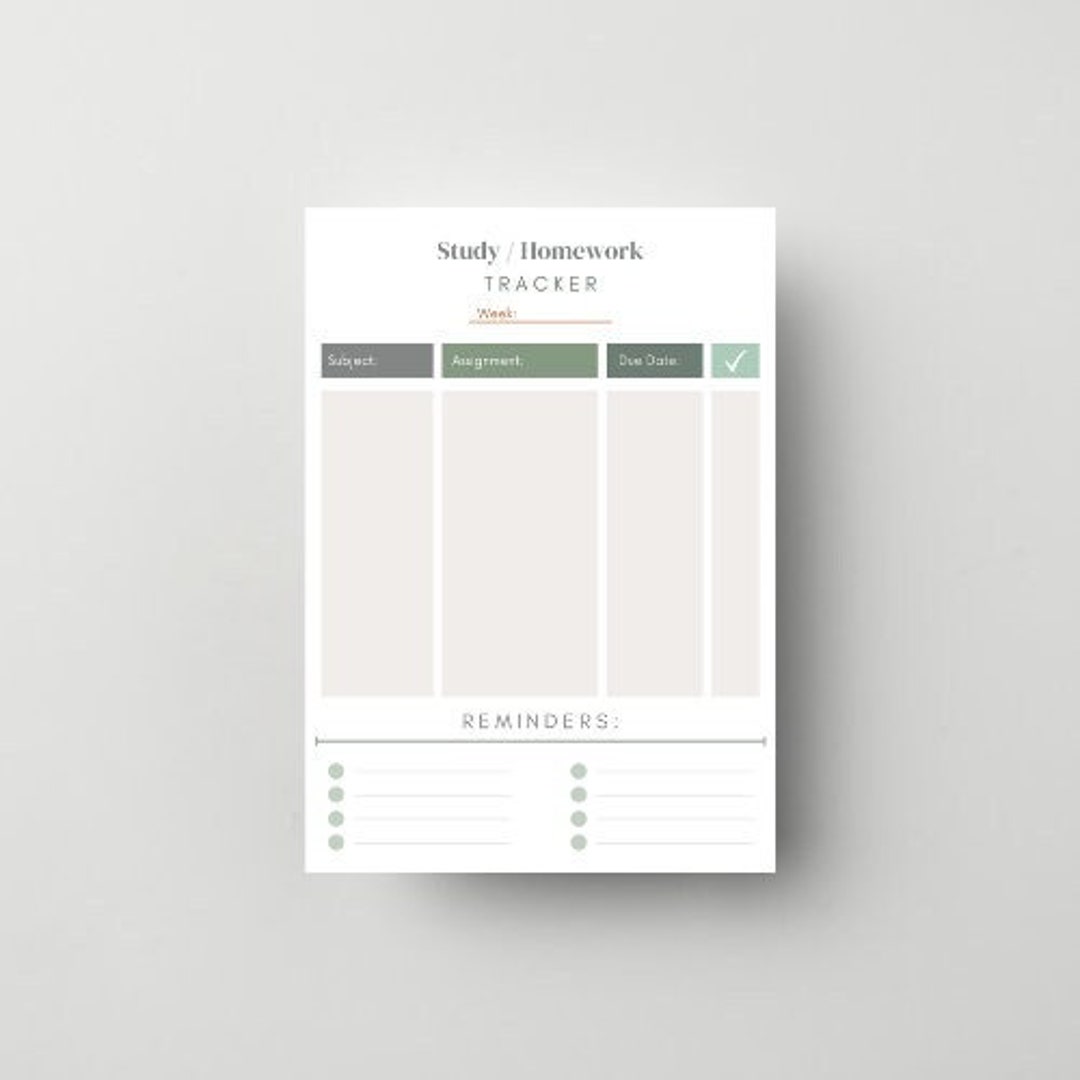 Digital Study Tracker for Productivity and Organisation, Downloadable ...